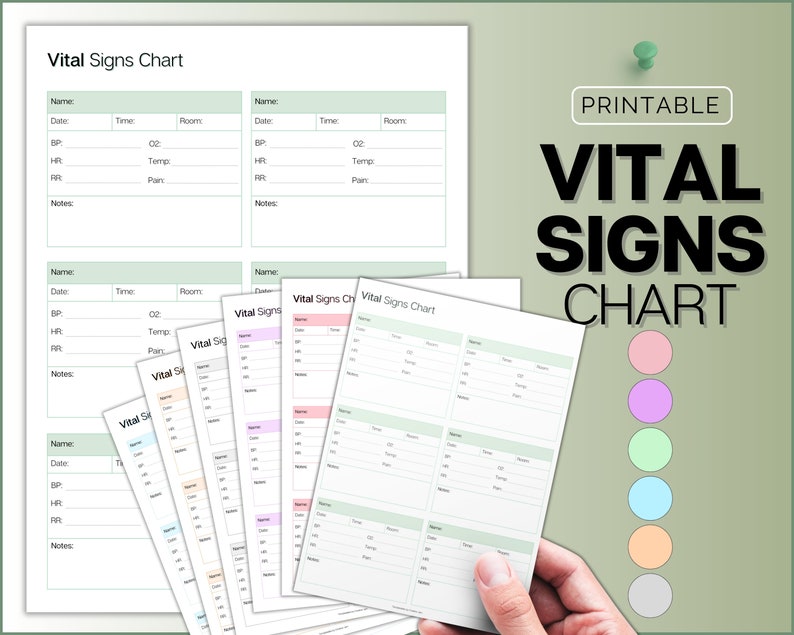 Vital Signs Chart, Nurse Vital Signs Log Sheet, Patient Assessment ...