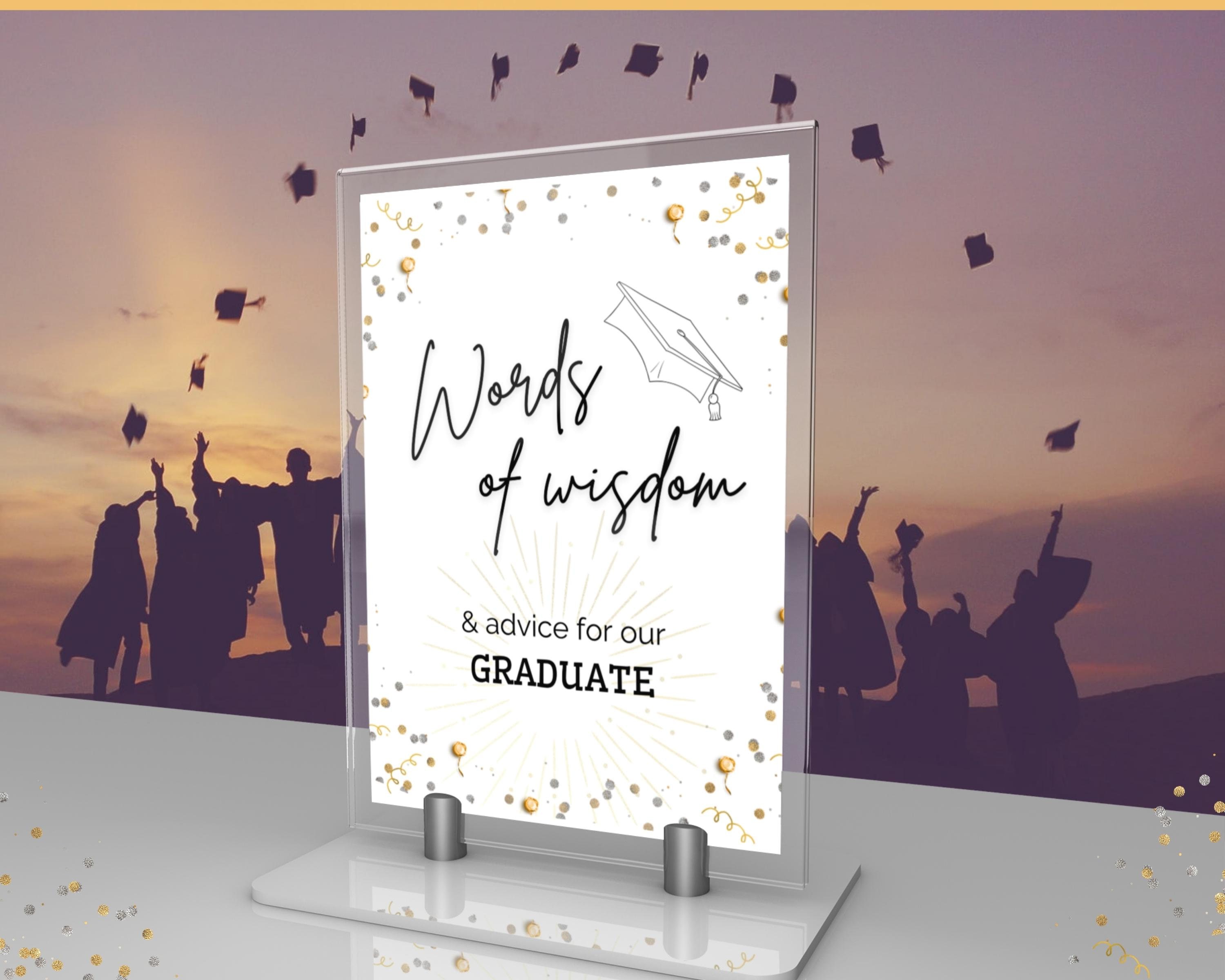 Graduation Words of Wisdom Sign Printable Graduate Advice - Etsy