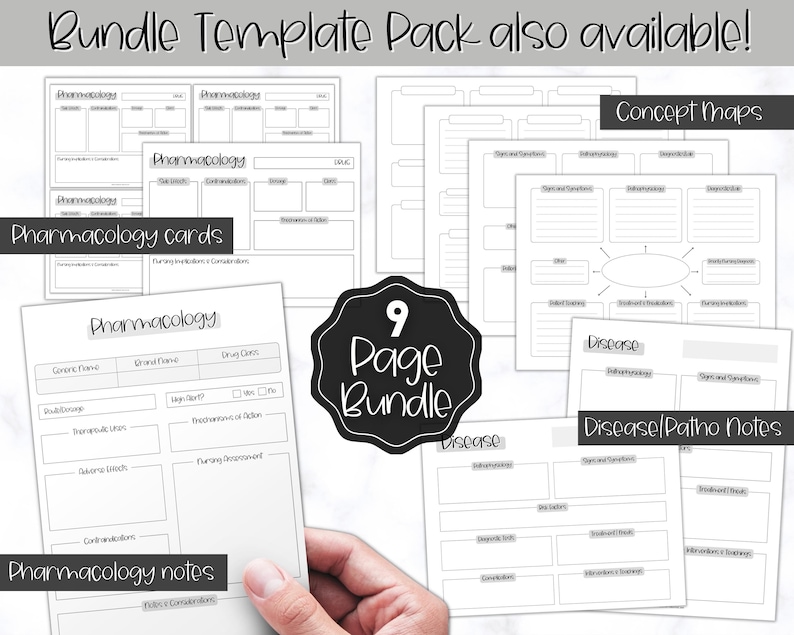 Nursing Pharmacology Template, Printable Nursing Notes, Nursing School ...