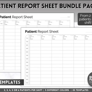 Nurse SHIFT Report Sheet Bundle, 5 Colors, Nurse Brain, ICU Nurse ...