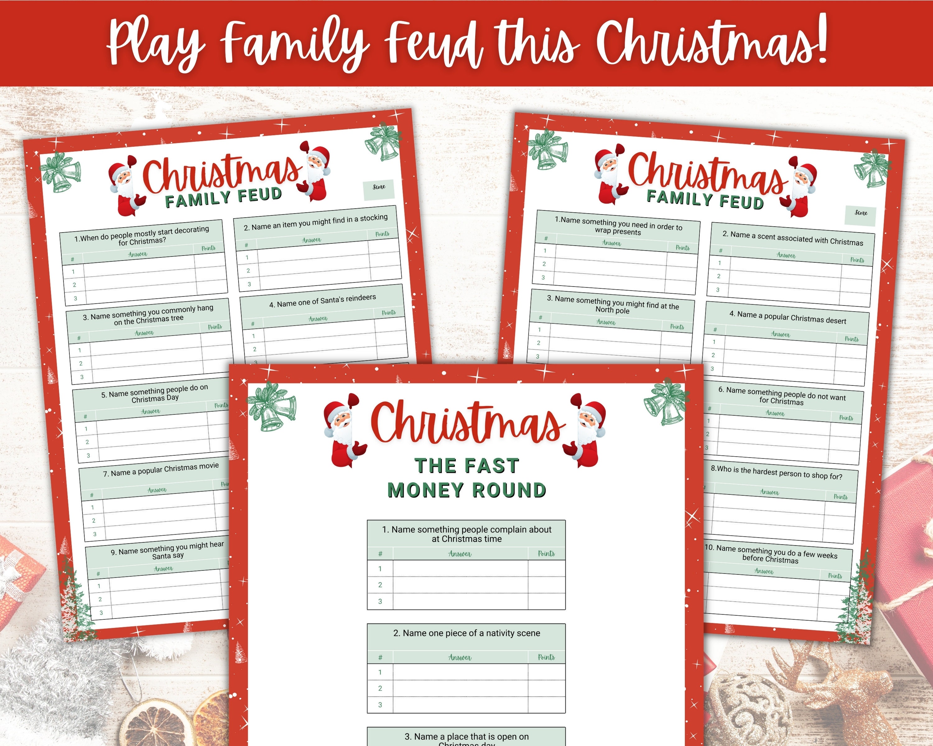 13 CHRISTMAS GAMES BUNDLE Holiday Game Printables Fun Family - Etsy
