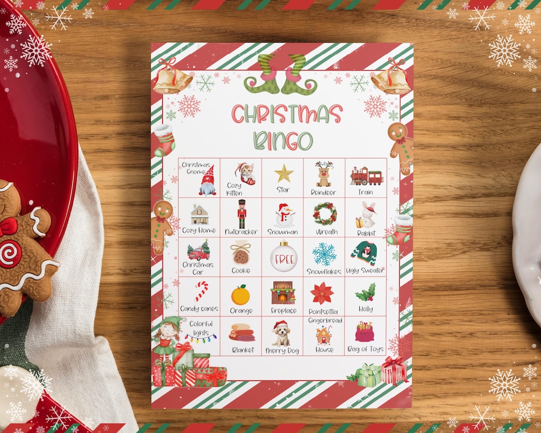 Holiday Bingo Cards, Christmas Bingo Game, 25 Printable Bingo Cards ...