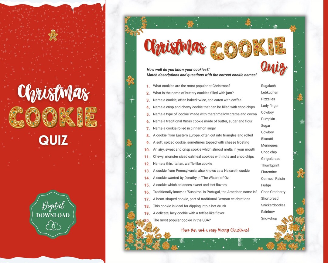 Cookie Game Christmas Printable! Guess the Cookie Christmas Game, Xmas ...