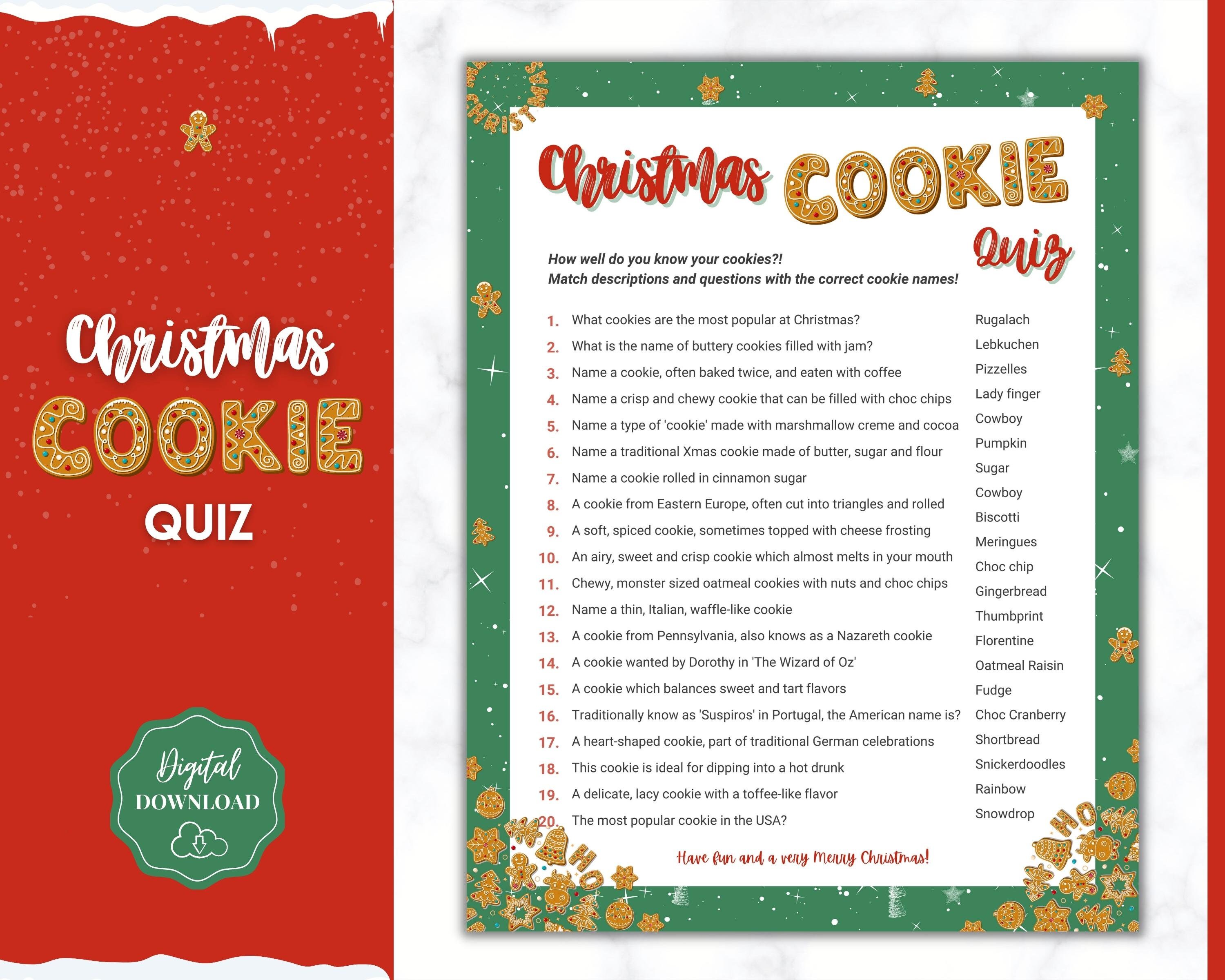 Cookie Game Christmas Printable Guess the Cookie Christmas | Etsy