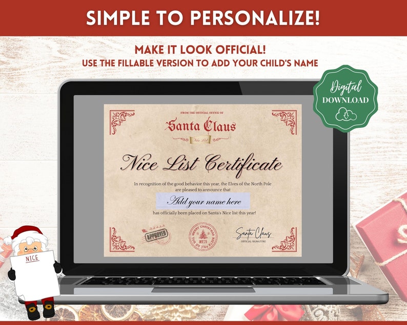 Santa Letter BUNDLE Letter From Santa Nice List Certificate - Etsy