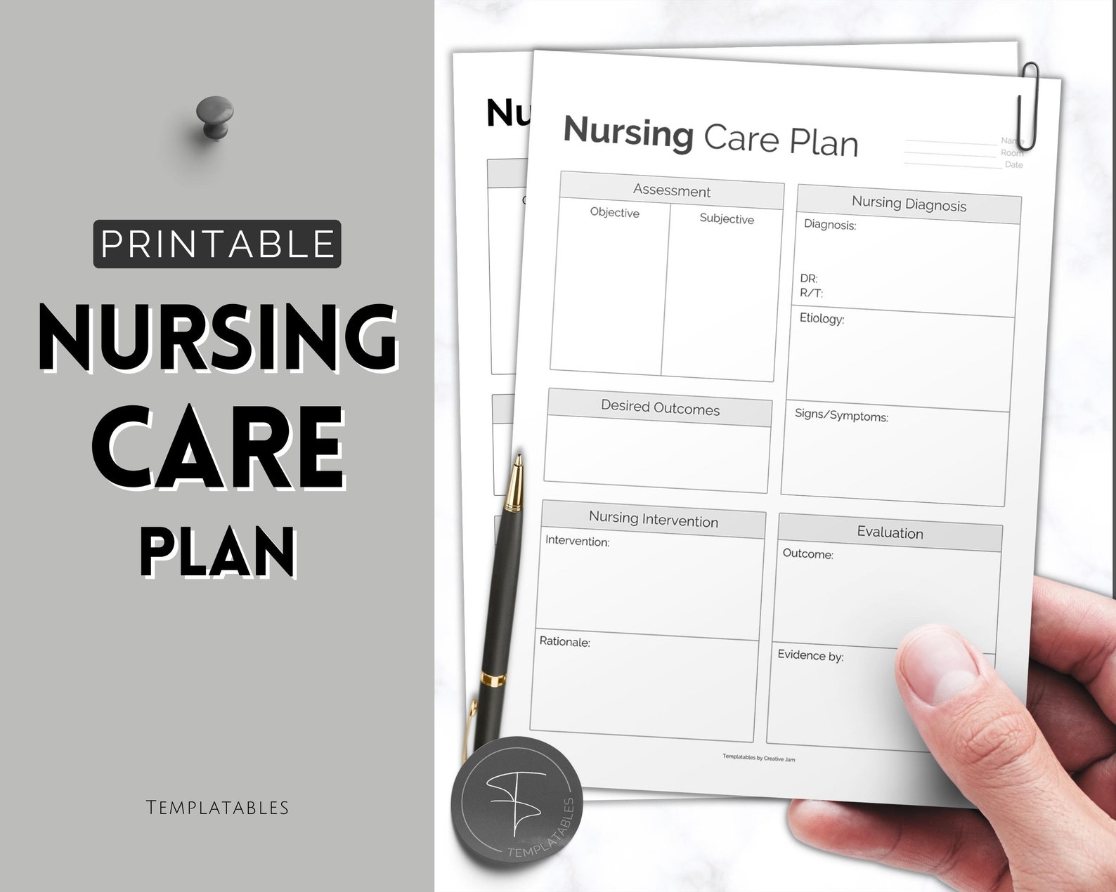 Nursing Care Plan Template Printable Nursing Notes - Etsy UK