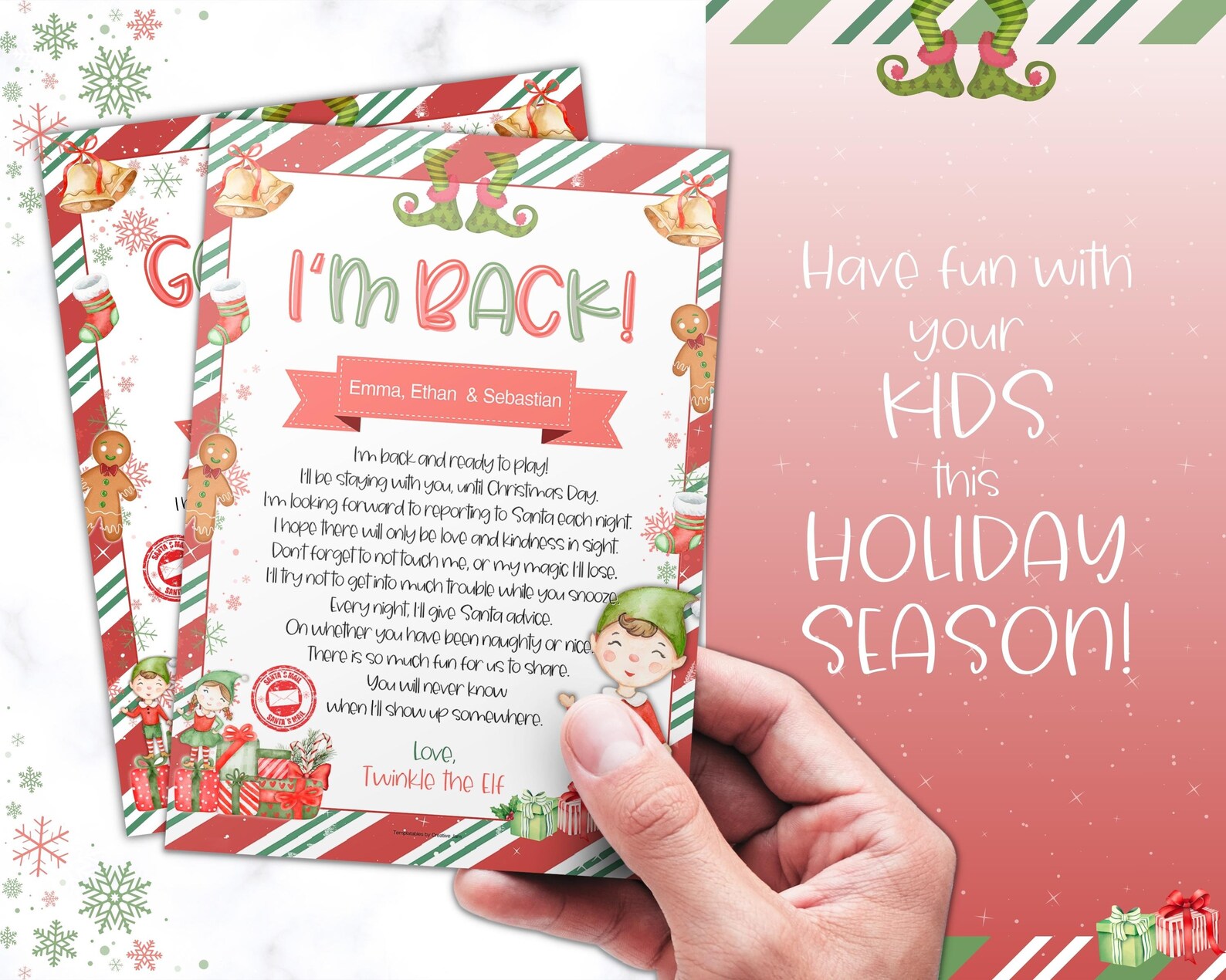 EDITABLE Elf Letters, Elf Arrival & Goodbye Letter BUNDLE, Elf Welcome ...