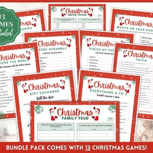 Holiday Party Games BUNDLE! 13 Christmas Game Printables! Fun Family ...