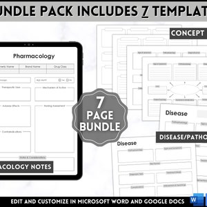 Nursing Notes Bundle, EDITABLE Nurse Student Study Guide, Concept Map ...