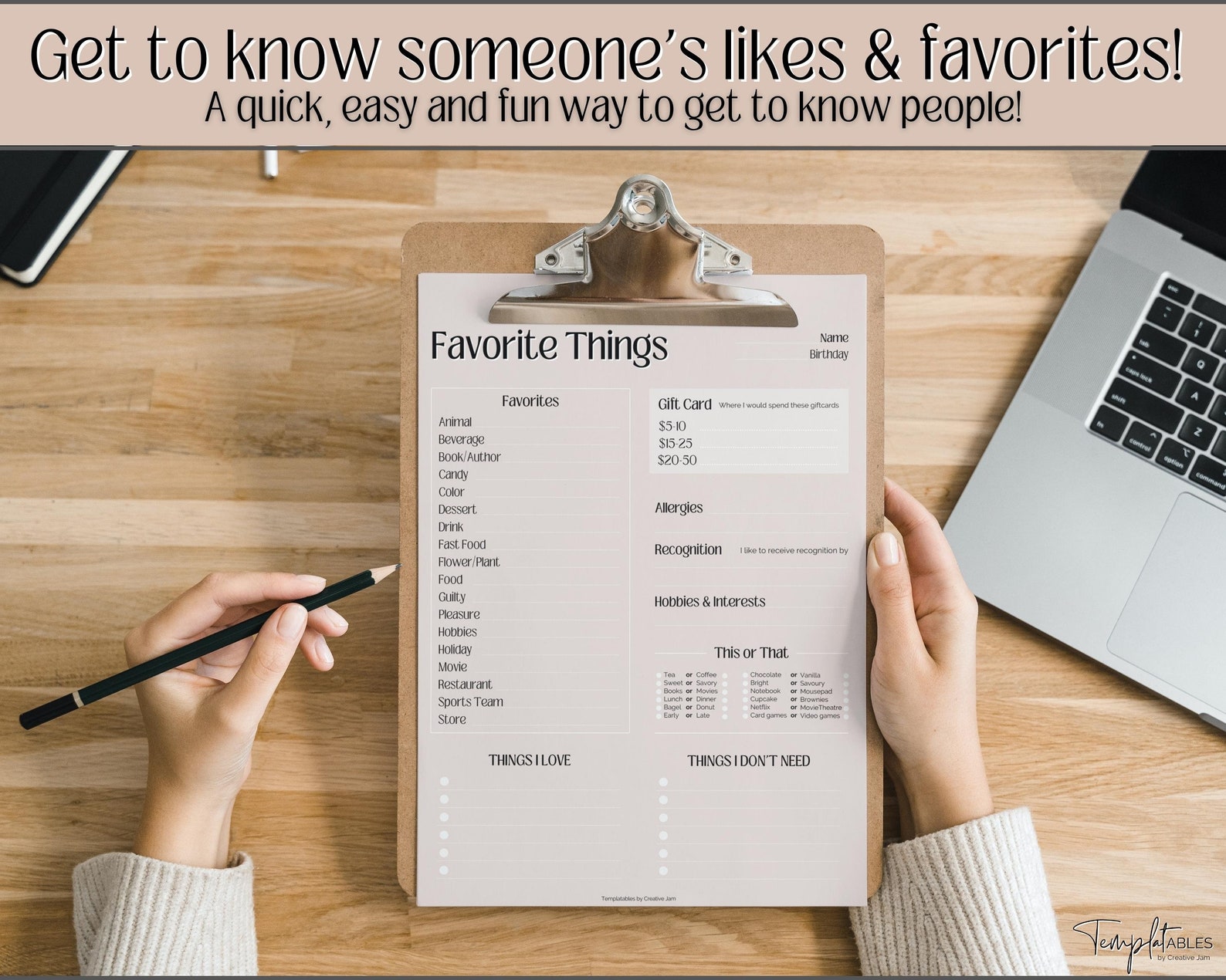 Employee Favorite Things, Get to Know You Game, Favorites List, Get to ...