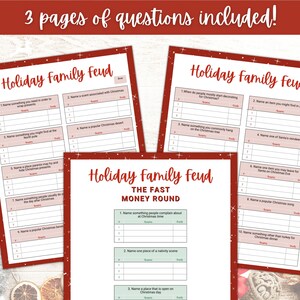 Family Feud Game! Christmas Edition! Holiday Family Quiz, Printable ...
