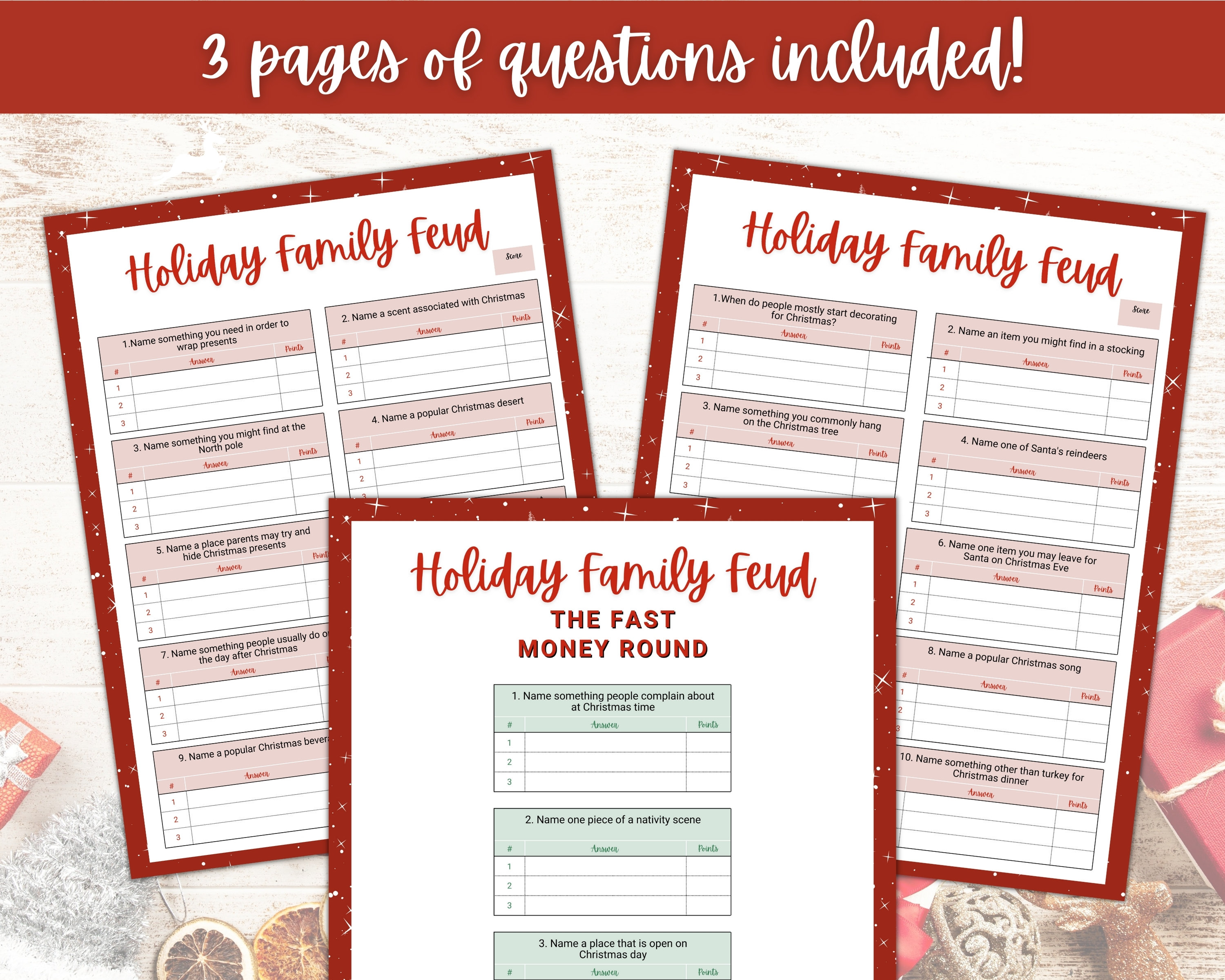 Family Feud Game Christmas Edition Holiday Family Quiz - Etsy UK