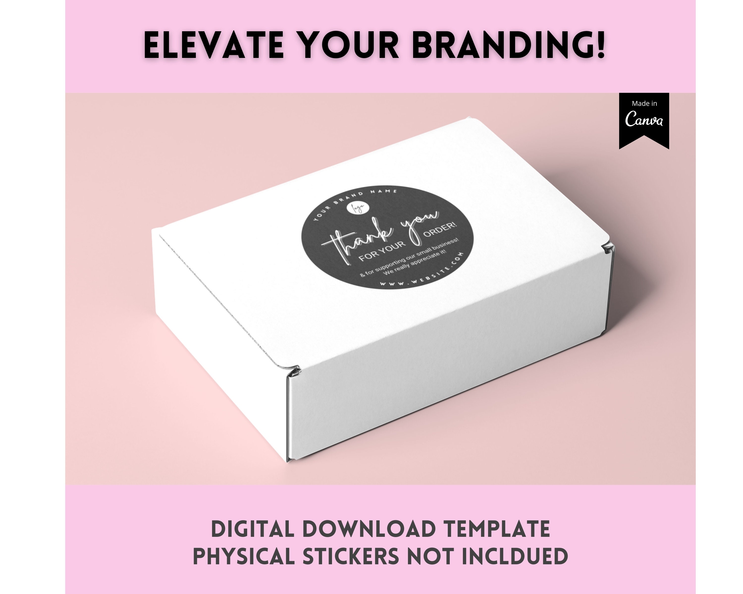 EDITABLE Thank You Sticker Digital Thank You Label Template - Etsy UK