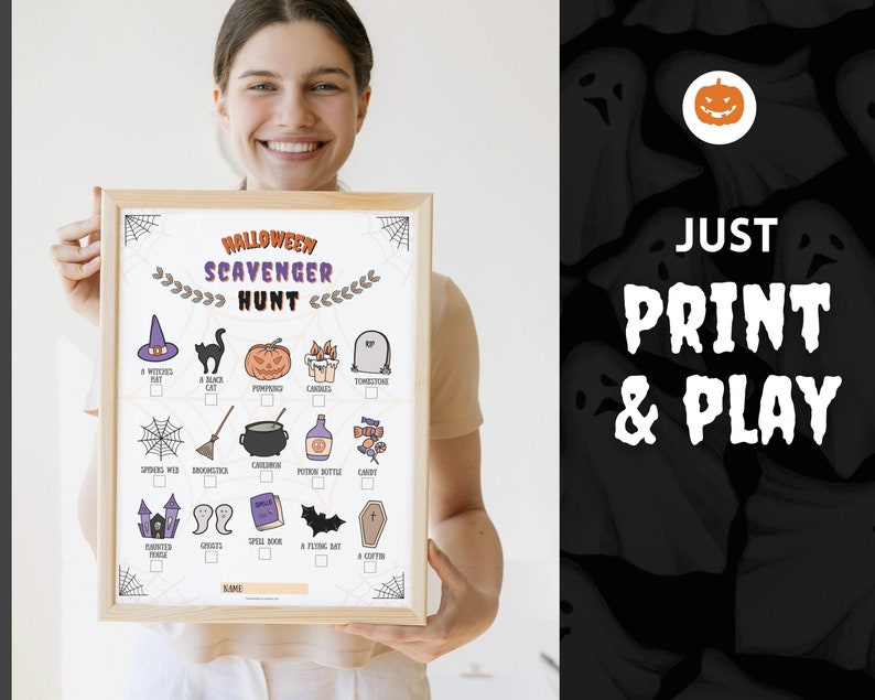 Kids Halloween Scavenger Hunt, Printable Party Game, Halloween ...