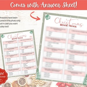 Holiday MOVIE TRIVIA Game! Christmas Game Printables, Xmas Party Game ...