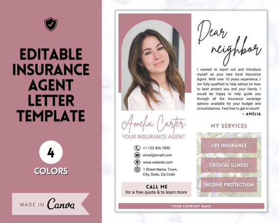 Insurance Broker Introduction Flyer Template Life Insurance - Etsy