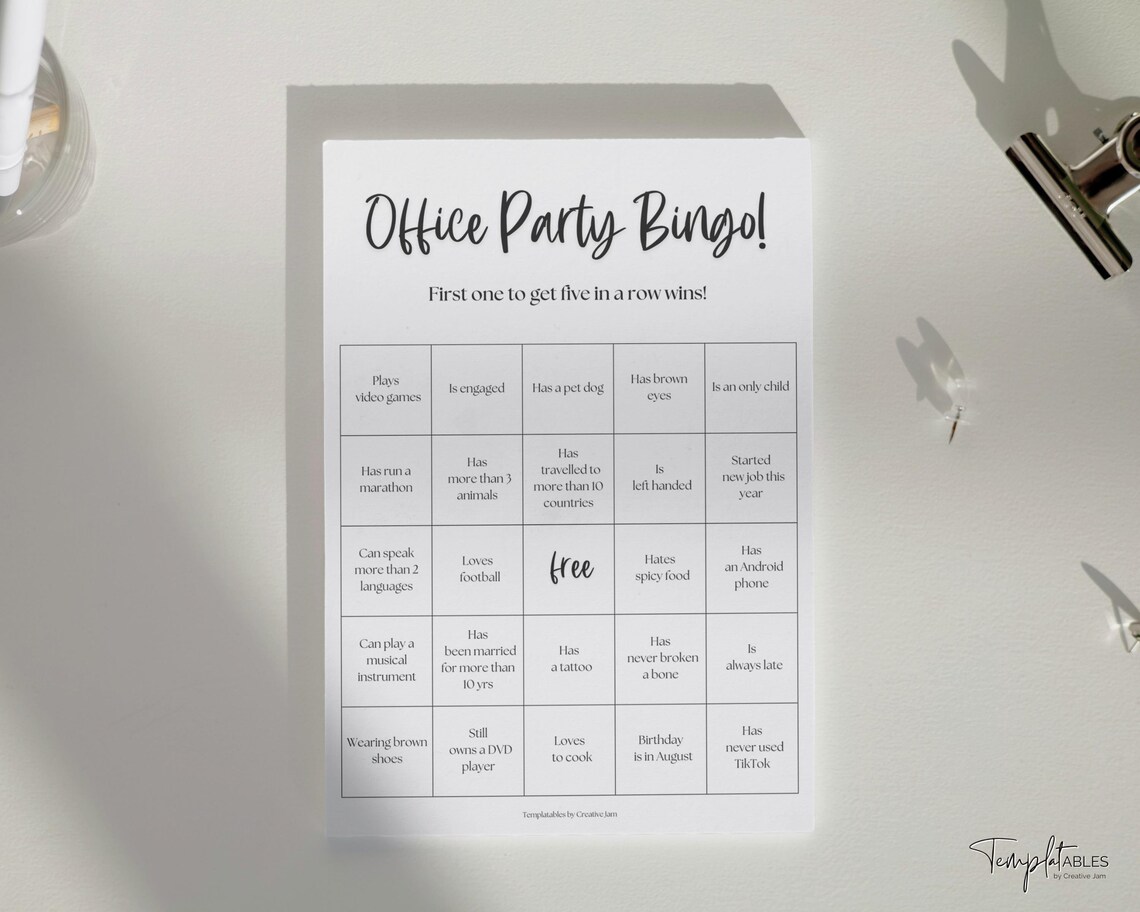 Office Bingo, Office Party Games, Find the Guest Who, Icebreaker Game ...