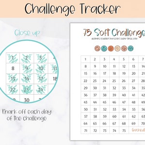 EDITABLE 75 SOFT Challenge Tracker, 75soft Printable, 75soft, Easier 75 ...