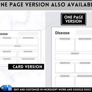 Nursing Patho Disease Template, Pathophysiology, Nurse Study Guide ...