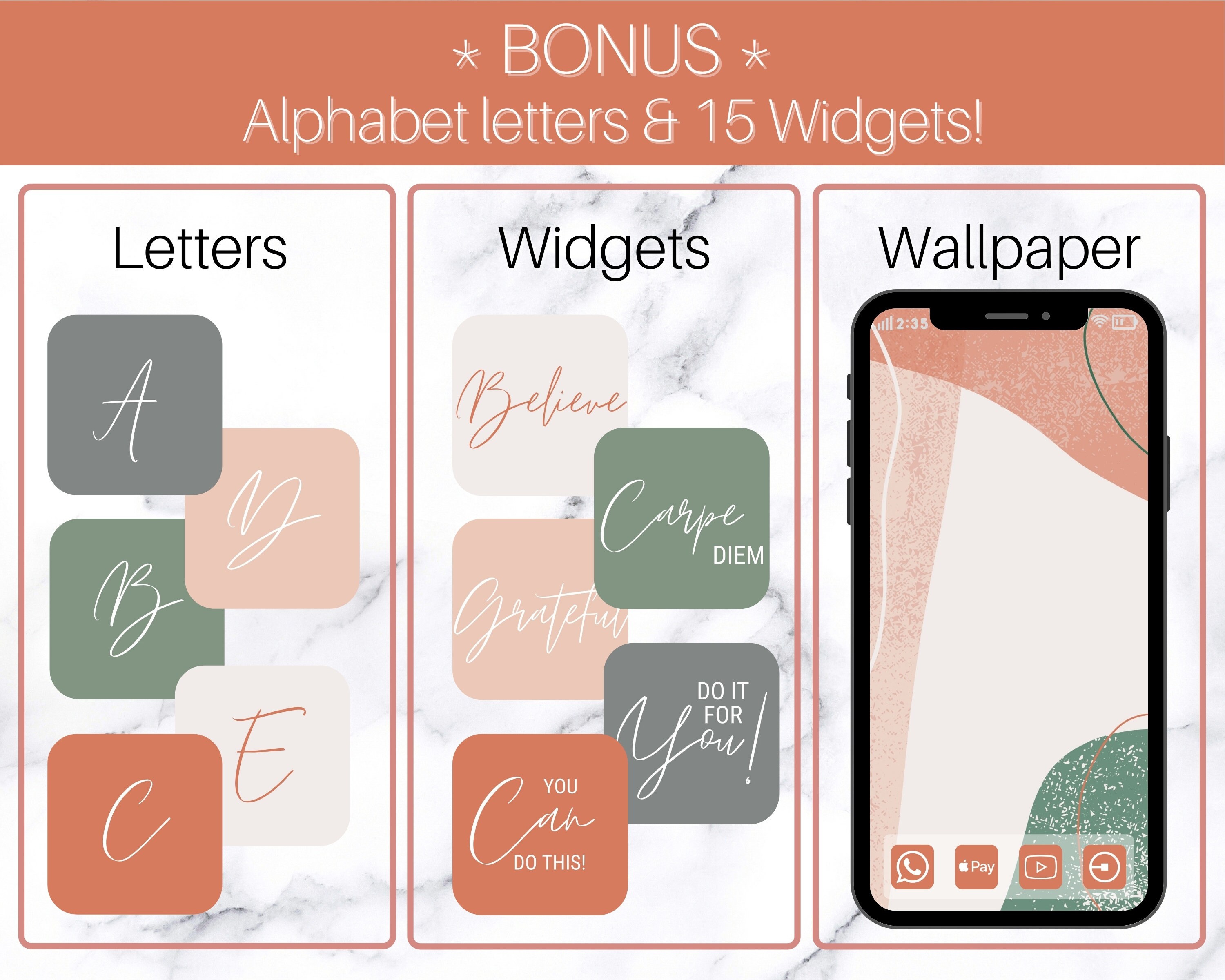 Boho Fall Theme iOS 14 App Icons 675 Boho Aesthetic iPhone | Etsy