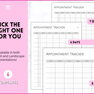 Appointment Tracker Printable, 15 Minute, Salon Planner, Therapist Appt ...