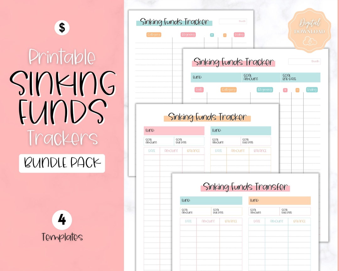 Sinking Funds Tracker BUNDLE, Printable Savings Trackers, Saving Money ...