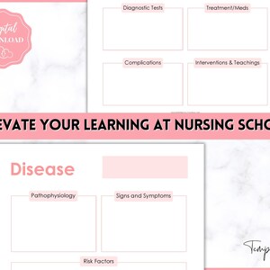 EDITABLE Nursing Patho Disease Template, Pathophysiology, Nurse Study ...