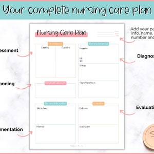 Nursing Care Plan Template, Printable Nursing Notes Assessment, Nursing ...