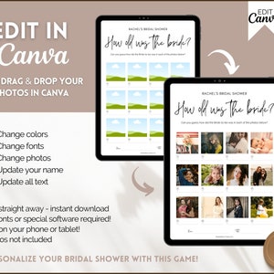 EDITABLE How Old Was the Bride Game, Bridal Shower Games, Photo ...