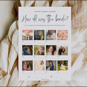 EDITABLE How Old Was the Bride Game, Bridal Shower Games, Photo ...