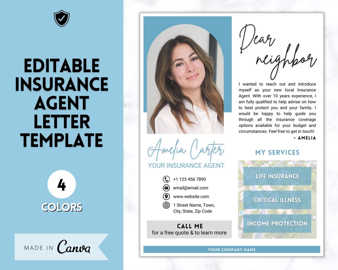 Insurance Broker Introduction Flyer Template, Life Insurance, Mortgage Agent, Personal Insurance ...