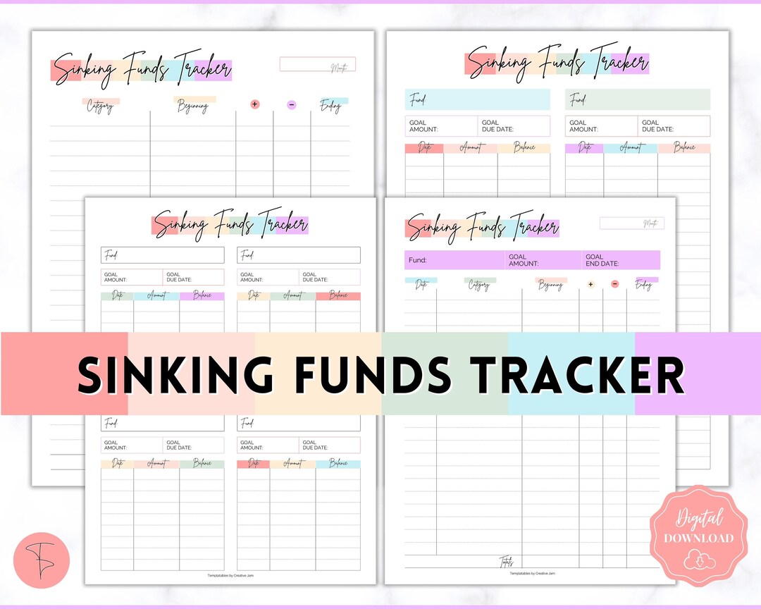 Sinking Funds Tracker BUNDLE, Printable Savings Trackers, Saving Money ...