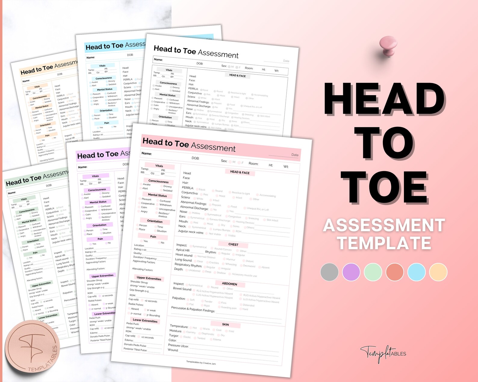 Nurse Head to Toe Assessment Sheet, Head-to-toe Assessment Guide ...