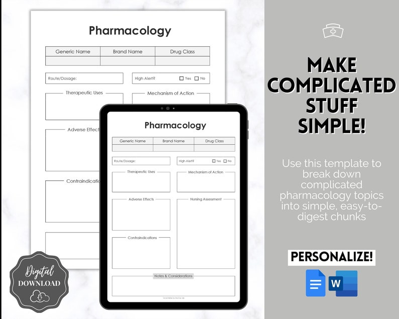 Nursing Notes Bundle, EDITABLE Nurse Student Study Guide, Concept Map ...