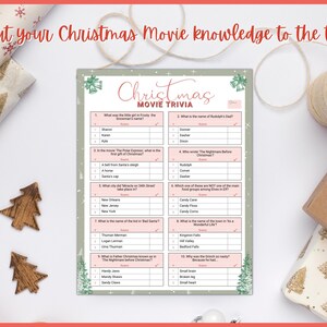 Holiday MOVIE TRIVIA Game! Christmas Game Printables, Xmas Party Game ...