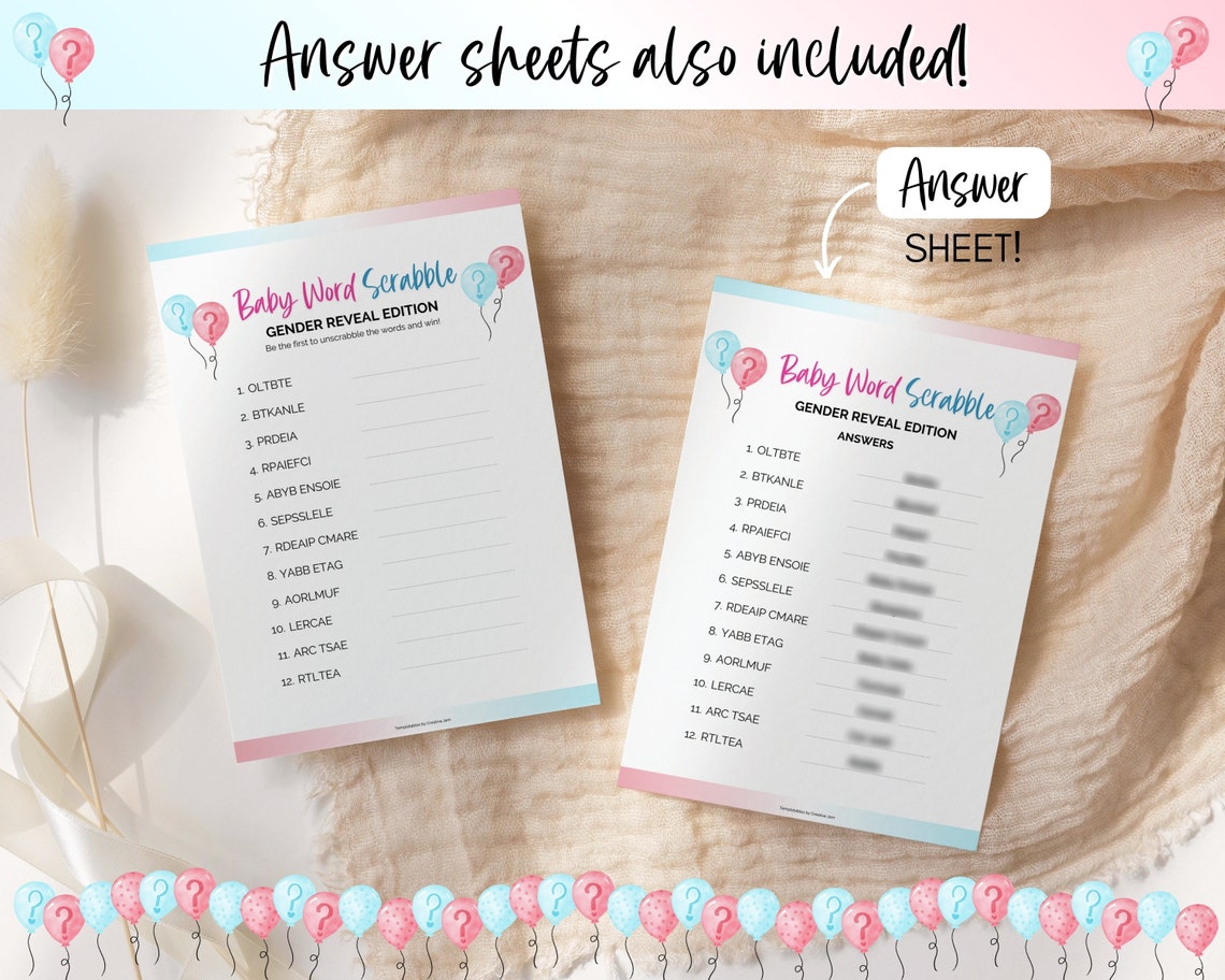 Gender Reveal Games Bundle, Gender Reveal Party, Baby Announcement ...