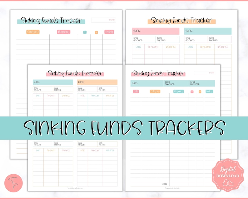 Sinking Funds Tracker BUNDLE Printable Savings Trackers - Etsy