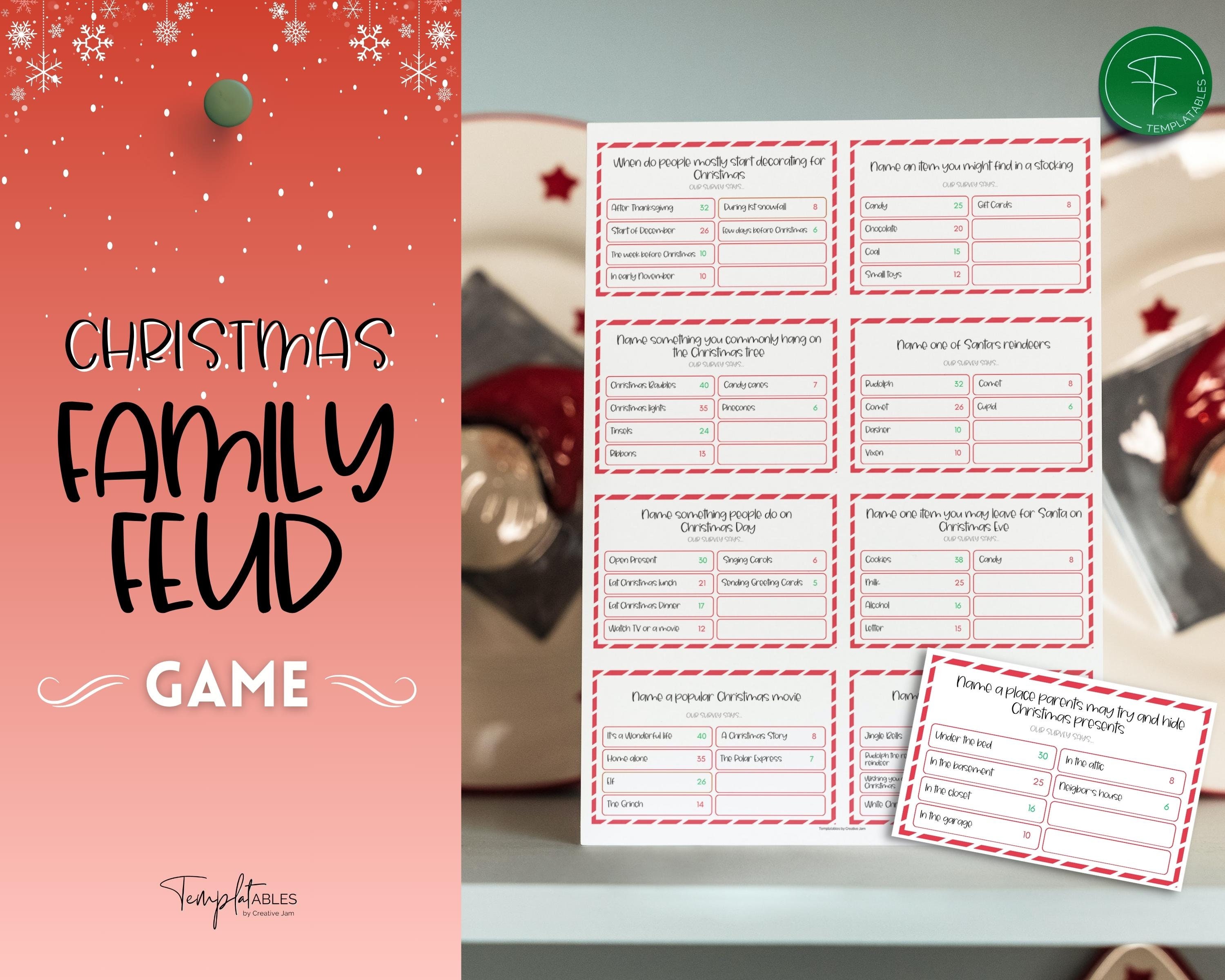 Christmas Family Feud Game! Holiday Family Quiz Game, Printable Xmas ...