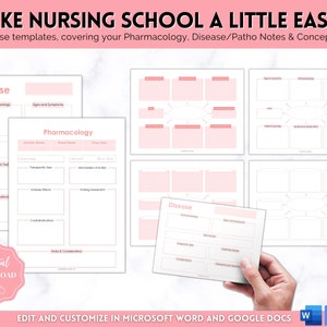 EDITABLE Nurse Student Study Guide, Nursing Notes BUNDLE, Concept Map ...