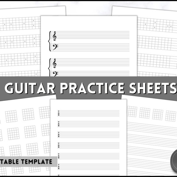 Guitar Fretboard Chart Printable - Etsy