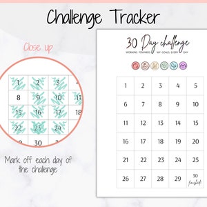 30 Day Challenge Tracker, EDITABLE 30 Day Habit Tracker Printable ...
