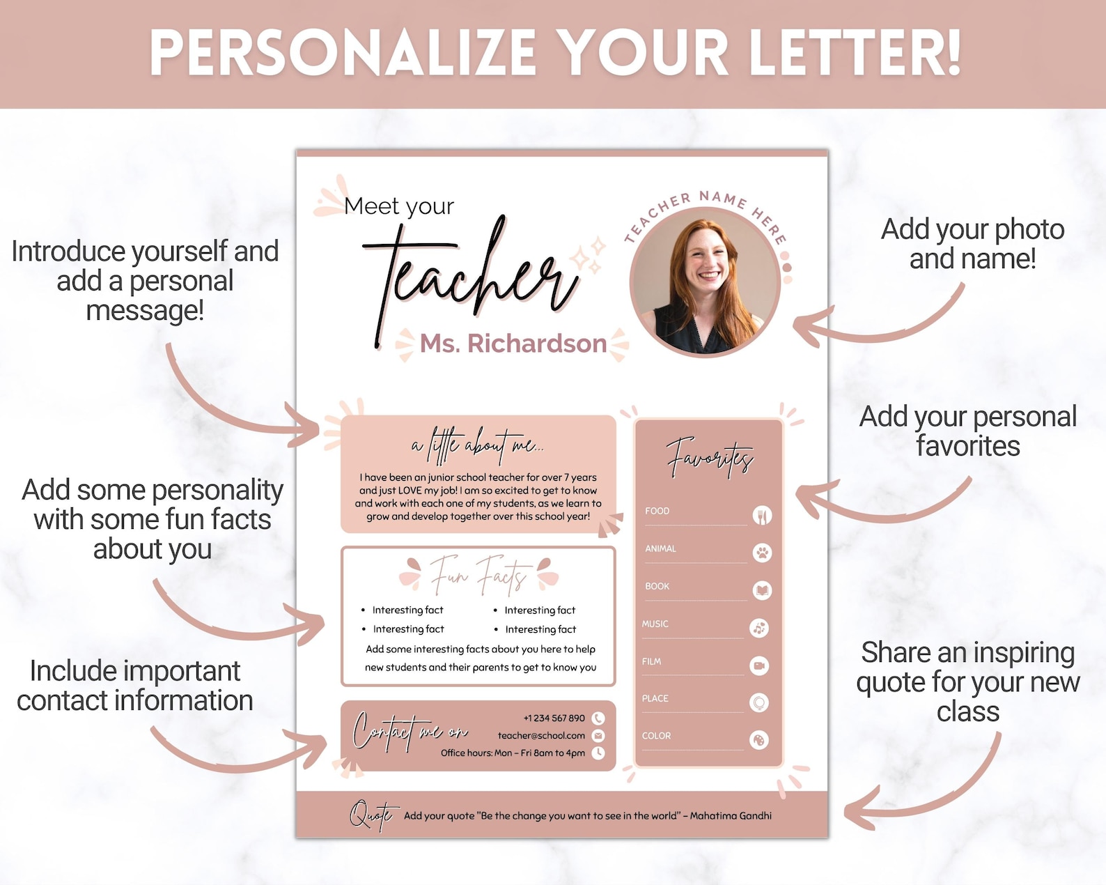 EDITABLE Meet the Teacher Template, Meet Your Teacher Introduction ...