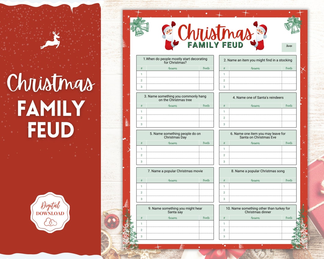 Christmas Family Feud Game! Holiday Family Quiz Game, Printable Xmas ...
