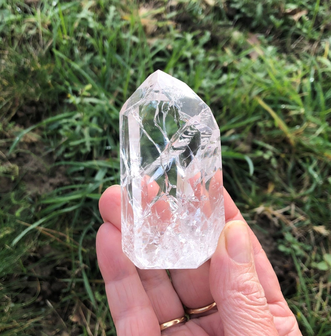 Ice Fire Cracked Quartz Point 134 Grams - Etsy UK