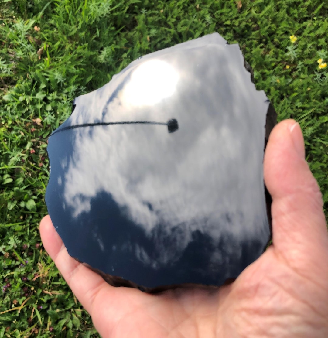 Black Obsidian Mirror Magic Mirror 254 Grams - Etsy