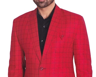 Mens Red Designer Blazer Bespoke Sport Coat Jacket - Etsy