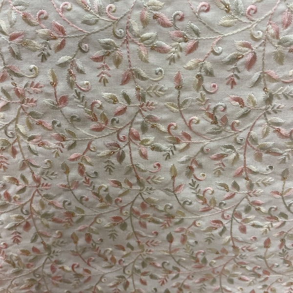 Embroidered Silk Fabric - Etsy