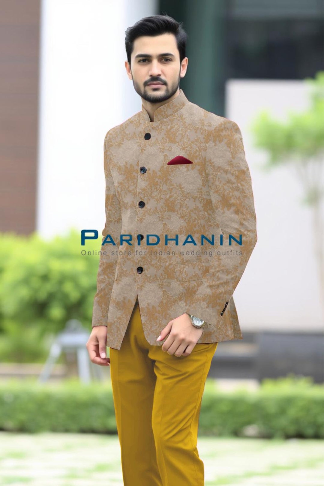 Floral Bandhgala Jacket for Men Weddings,party, Reception, Stylish ...
