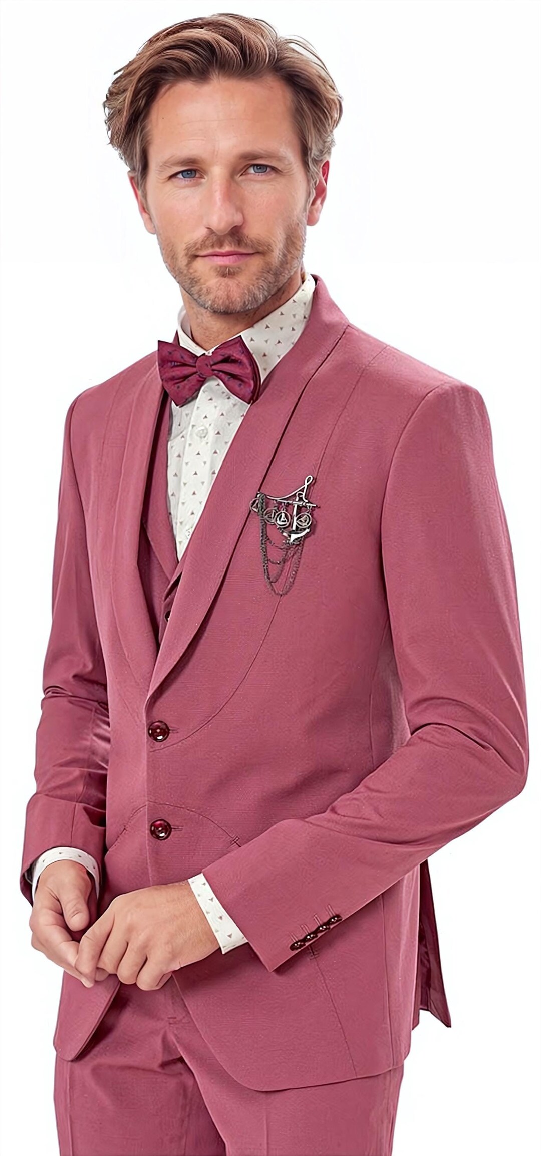 A Fashionable Dusty Rose Pink 3pc Suit , Stylish Outfit for All ...