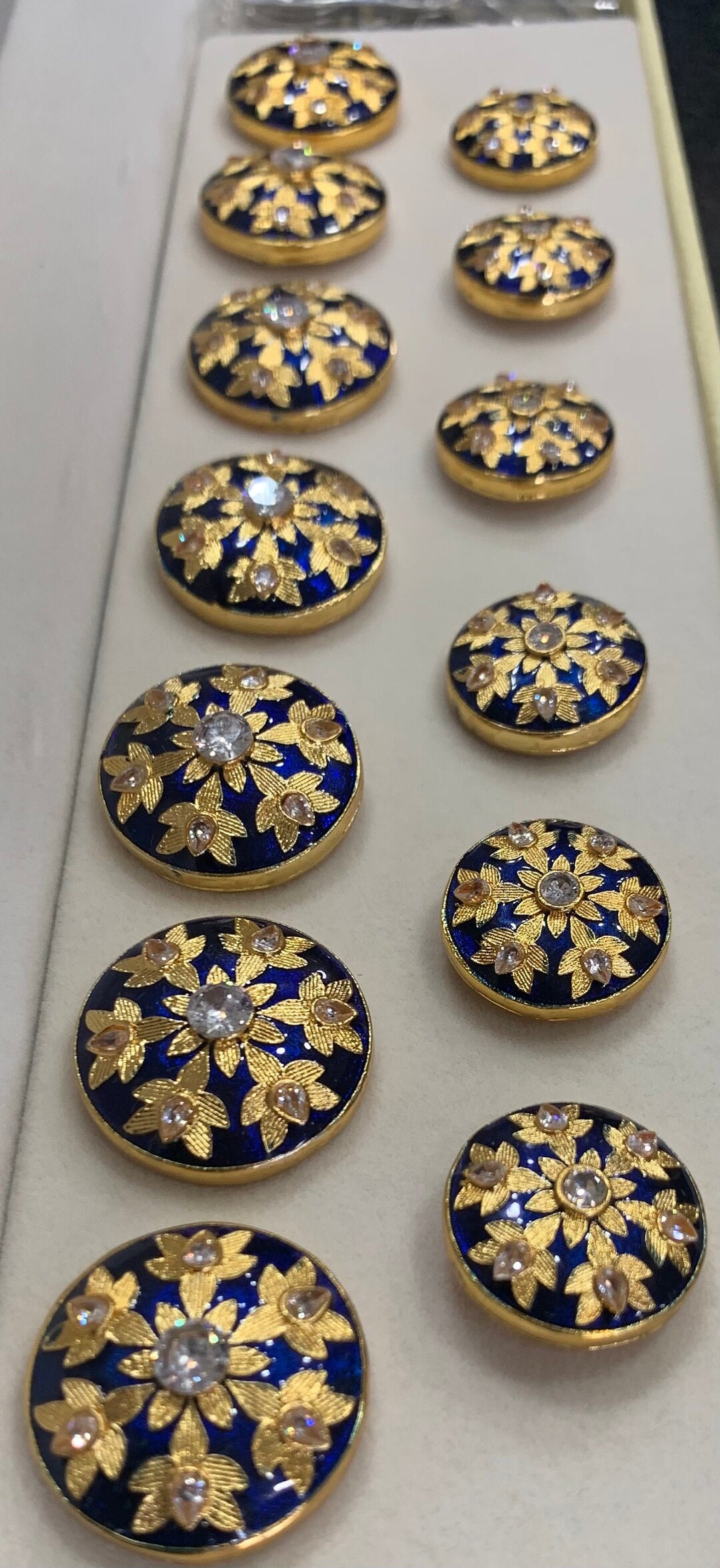 Blue and Gold Sherwani Buttons in a Set of 13 - Etsy
